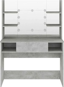 Kosmetický stolek s LED světly 100x40x135 cm MDF betonově šedý 331544