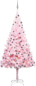 vidaXL Umělý vánoční stromek s LED a sadou koulí 210 cm PET [3077510] Barva: modrá a zlatá