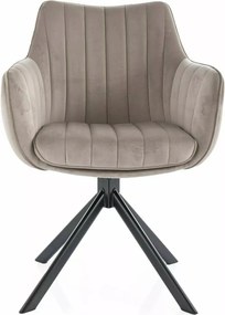 Otočné jídelní křeslo Azalia Velvet béžové