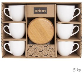 Orion Dárková sada porcelánových šálků s podšálky Bambu, 6 ks