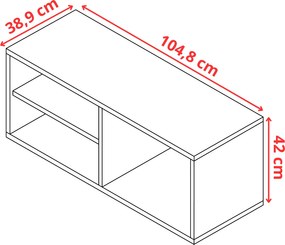 TV skříňka EDI 2 kašmír otevřená TV skříňka s policí