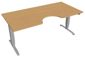 Hobis Motion Elektr. nastavitelný stůl 180x90 - HOBIS ERGO MOTION MSE 3 1800 Dekor stolové desky: buk, Barva kovové podnože: stříbrná