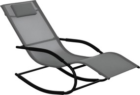 Ergonomická houpačka Outsunny s pozinkovaným kovovým rámem a textilénovou opěrkou hlavy 63 Š x 160 H x 88 V cm, šedá | Aosom