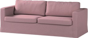 Potah na pohovku IKEA  Karlstad 3-místná, nerozkládací, dlouhý barva růžová látka pletený vzor