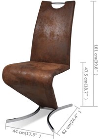 Petromila Jídelní židle 4 ks hnědé umělá kůže