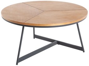 OnaDnes -20% Moebel Living Dubový konferenční stolek Pagli 80 cm s kovovou podnoží
