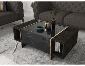 Asir Konferenční stolek VEYRON 37,3x103,8 cm černá/zlatá AS0509