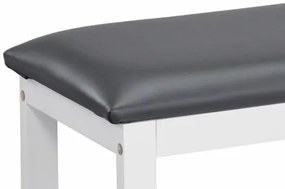 Dřevěný sedací botník lavice do předsíně bílý sedák šedý 83168-06 WT