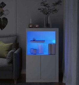 vidaXL Odkládací skříňka s LED osvětlením kompozitní dřevo [836624] Barva: Černá