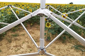 BRIMO Hliníkový Nůžkový stan 4x4 m ALU PREMIUM – 3 stěny, HEX 45 mm - s 3 stěnami - Černá P. Alu