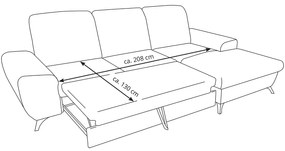 Sedací souprava ALTA | 279x172 cm | rozkládací + úložný prostor + 3x polštářek | VÝBĚR LÁTEK