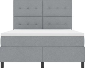 Postel s boxspringem s čelo Světle šedá 160 x 200 cm textil 3339399
