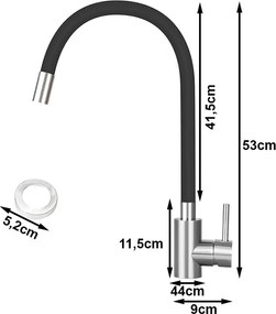 Verk Group Flexibilní kuchyňská baterie s otočnou výpustí 360 flexible