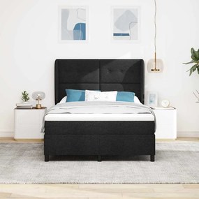 Postel s boxspringem s čelo Černá 140 x 190 cm textil 3340559