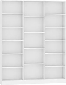HOMCOM Regál na knihy 6 úrovní, úložný regál s 17 přihrádkami a nastavitelnými policemi, 149 x 23,6 x 188 cm Bílá