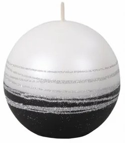 Vánoční svíčka Lumina Silver koule, bílá