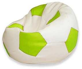 Sedací vak fotbalový míč XXL TiaHome - bílo limetková