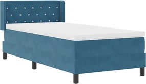 Postel s boxspringem s čelo Tmavě modrá 200 x 90 cm samet 3341400