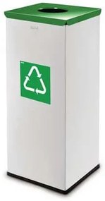 Alda  Kovový odpadkový koš EKO Square na tříděný odpad, objem 60 l, zelený