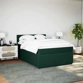 Box spring postel s matrací tmavě zelená 160x200 cm samet 3287785