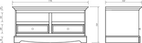 Bílý nábytek TV stolek Belluno Elegante - malý, bílá, masiv, borovice