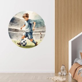 PIPPER. Kruhová samolepka na zeď  "Chlapec fotbalista" Velikost: 60cm