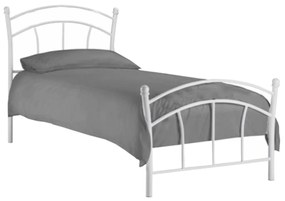 Kondela Kovová postel s roštem, bílá, BURZUM