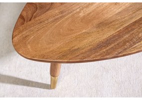 Massive home | Konferenční stolek GATSBY 110cm retro styl mango hnědá zlatá