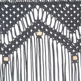 Macramé závěs antracitový 140 x 240 cm bavlna 323992