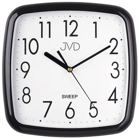 Černé moderní nástěnné netikající tiché hodiny JVD sweep HP615.11 SKLAD
