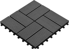 vidaXL Terasové dlaždice 11 ks 30 x 30 cm WPC 1 m² [45030] Barva: Černá
