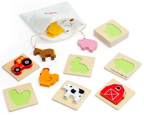 Bigjigs Toys Cestovní Hmatej a najdi farma