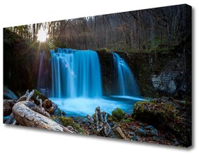 Obraz na plátně Slunce Vodopád Příroda 100x50 cm