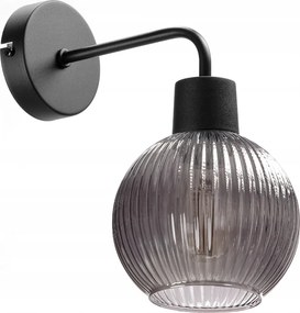 Nástěnné Svítidlo Lampa Skleněné Stínidlo Skleněná Koule Pruhy E27 Chrom Polsko