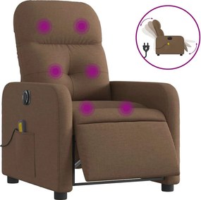 Elektrické masážní polohovací křeslo hnědé textil 3206790