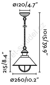 FARO Barcelona FARO 71138 - Venkovní závěsné svítidlo NAUTICA 1xE27/11W/230V FA71138