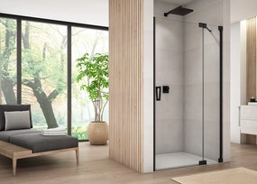 Sanswiss CADURA CA13 jednokřídlé sprchové dveře 90 cm Šířka: 900 mm, Profil: Černá, Sklo: Hladké čiré