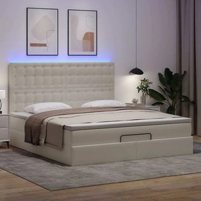 Osmanský rám postele s matrací bílý 160x200cm umělá kůže 3313861