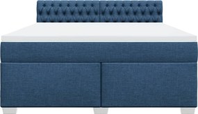 Box spring postel s matrací modrá 180x200 cm textil 3285980