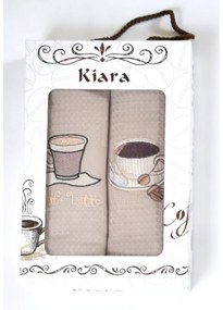 Forbyt , Dárkové balení 2 ks bavlněných utěrek, Kiara Latte, 50 x 70 cm