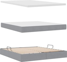 Postel s úložným prostorem a matrací Světle šedá 180 x 200 cm 3371733