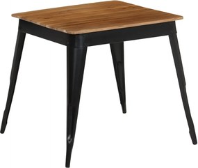 PerfektníDomov Jídelní stůl Pinch - masivní dřevo a ocel | 75x75x76 cm
