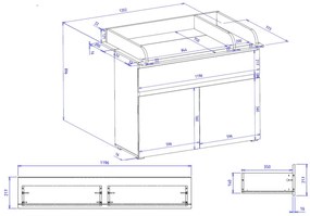 Skříňka s přebalovacím pultem Image, bílá