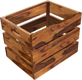 Indický nábytek - Koš na noviny Gani 40x30x30 z indického masivu palisandr Super natural
