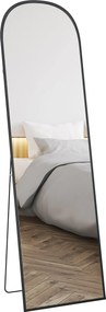 HOMCOM Celoplošné Zrcadlo 50x170 cm Stojící nebo Nástěnné Zrcadlo s Hliníkovým Ráma a Podstavcem pro Obývací Pokoj, Ložnici, Koupelnu Černé | Aosom