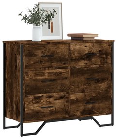 Komoda kouřový dub 91 x 35,5 x 74,5 cm kompozitní dřevo 3295304