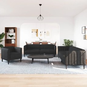 3dílná sedací souprava černá textil 3209231