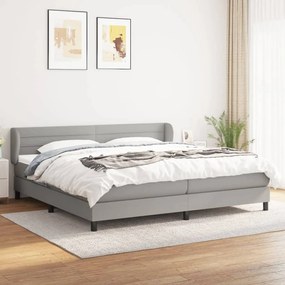 Box spring postel s matrací světle šedá 200 x 200 cm textil,  3126349