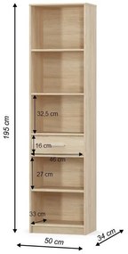 Regál se šuplíkem TEYO 1S Tempo Kondela