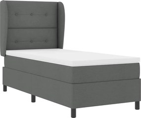 Postel s boxspringem s čelo Tmavě šedá 90 x 190 cm textil 3340537